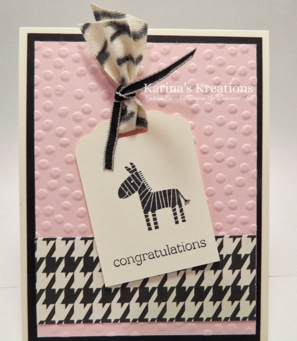 Stampin'Up Zoo Babies Zebra Ribbon Card! - Karina Chin, Stampin' Up ...